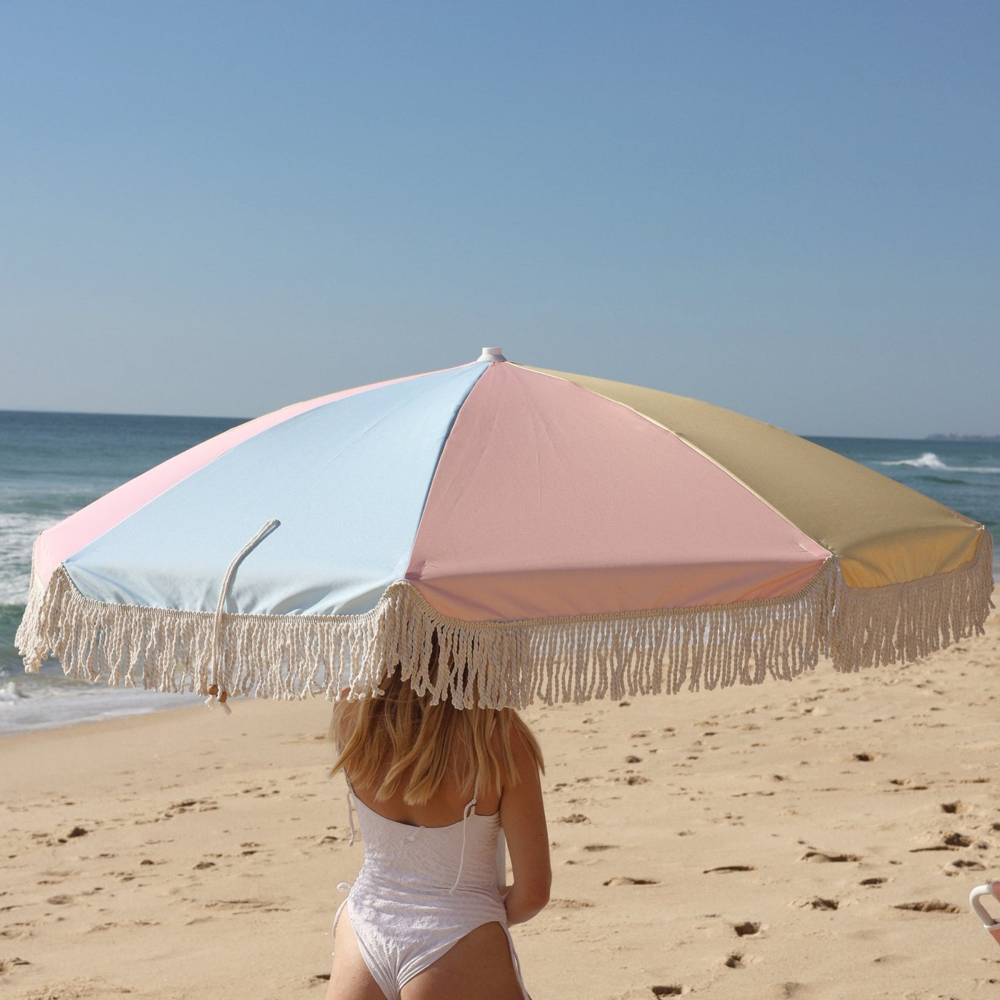 Best Beach Umbrella Australia | Boho Beach Umbrella With Tassels – ISLA ...